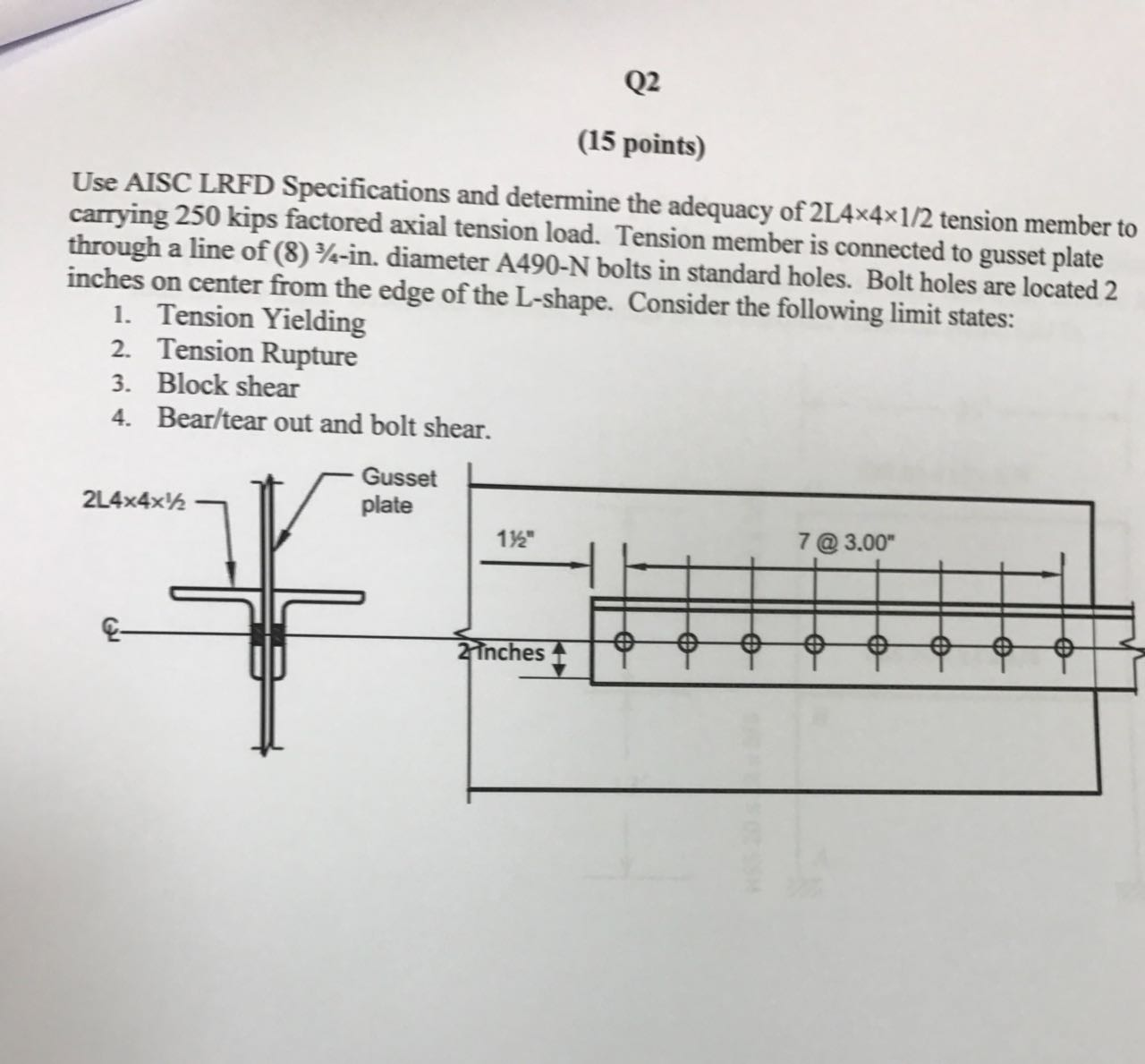 Solved oin Use AISC LRFD Specifications and determine the | Chegg.com