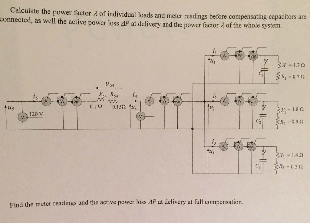 Solved Calculate the power factor lambda of individual loads | Chegg.com