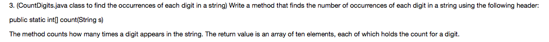 Solved (CountDigits.java class to find the occurrences of | Chegg.com