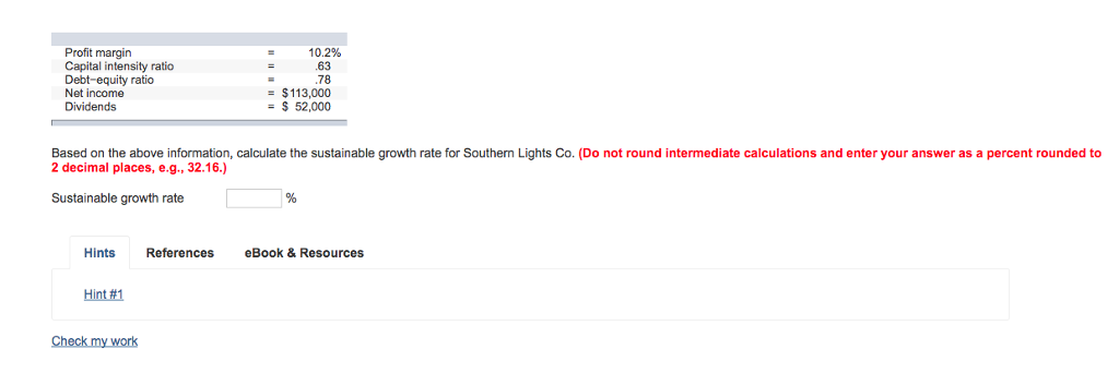 Solved 10.2% Profit margin Capital intensity ratio | Chegg.com