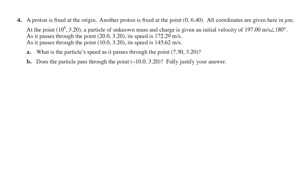 Solved A proton is fixed at the origin. Another proton is | Chegg.com