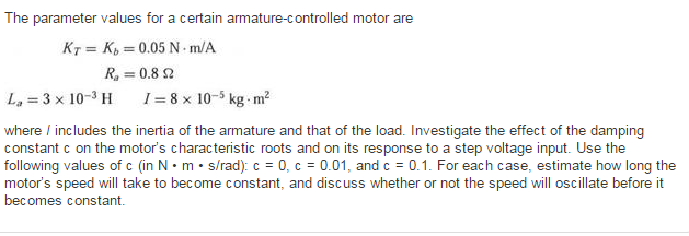 Solved The parameter values for a certain | Chegg.com