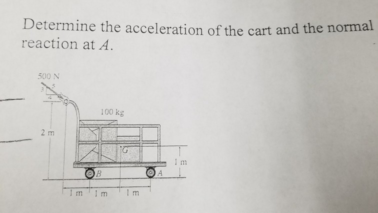 Solved d the normal Determine the acceleration of the cart | Chegg.com