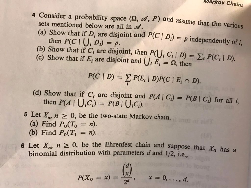 Solved Consider a probability space (Ohm, A, P) and assume | Chegg.com