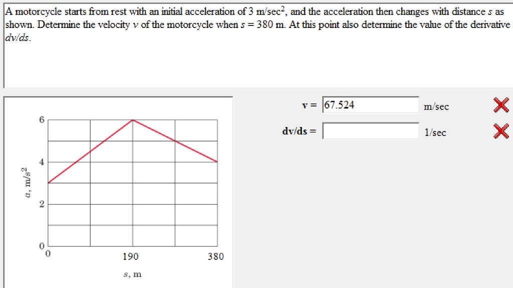Solved A motorcycle starts from rest with an initial | Chegg.com