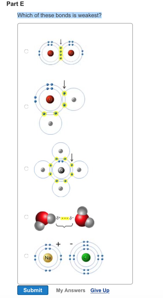 Solved Which of these bonds is weakest? | Chegg.com