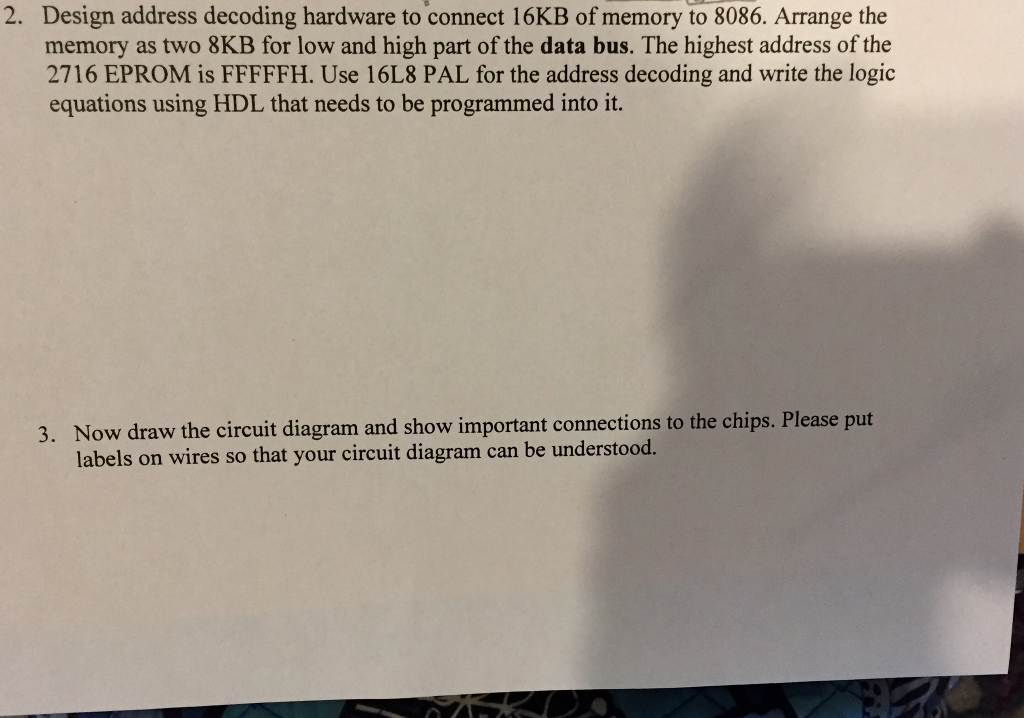 Design address decoding hardware to connect 16KB of | Chegg.com