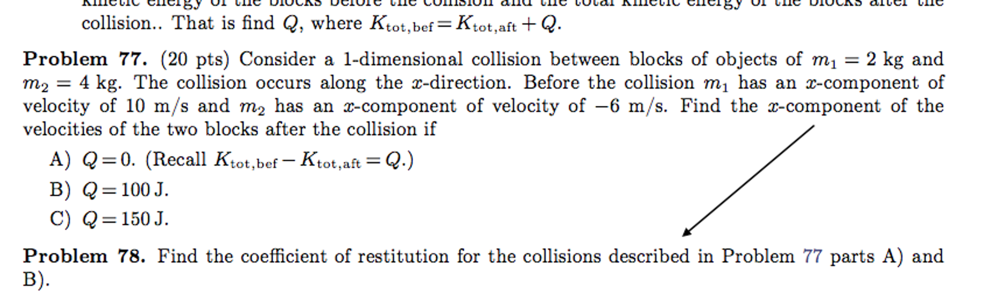 Solved Consider a 1-dimensional collision between blocks of | Chegg.com