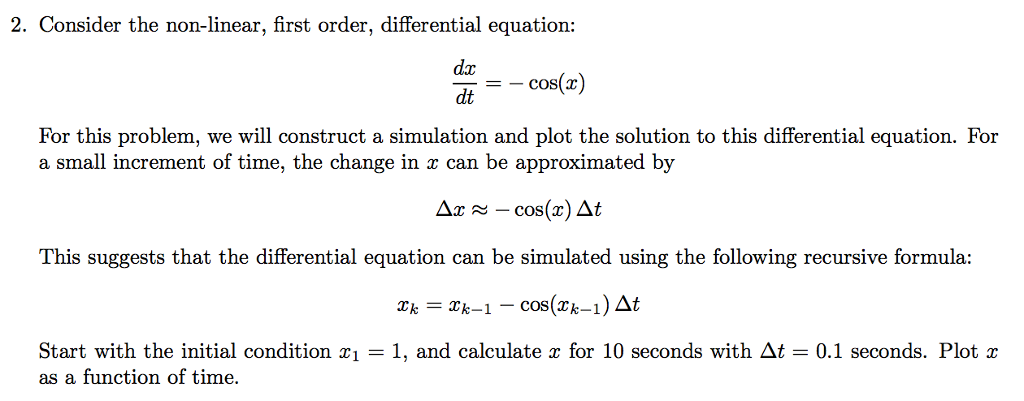 Consider the non-linear, first order, differential | Chegg.com