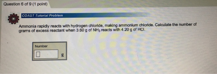 Solved Ammonia rapidly reacts with hydrogen chloride, making | Chegg.com