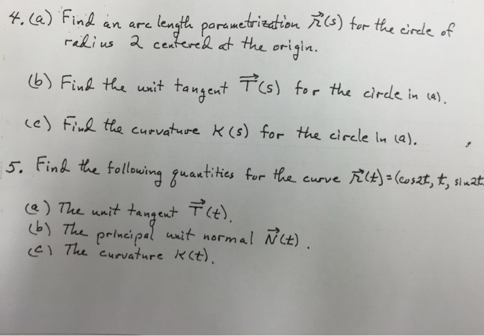 Solved Find An Arc Length Parametrization R S For The