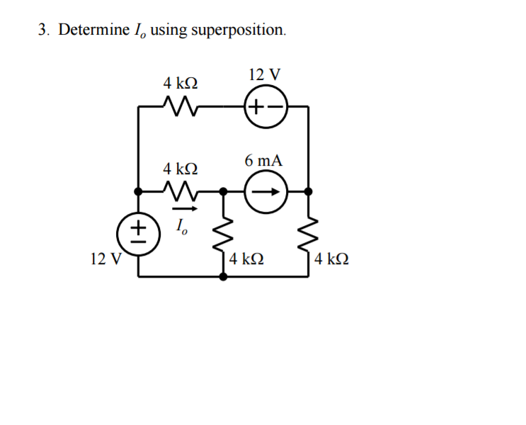 Solved Determine I_o using superposition. | Chegg.com