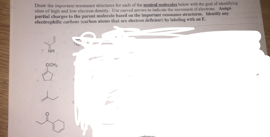 Solved Draw the important resonance structures for each of | Chegg.com