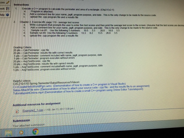 Solved Execute a C++ program to calculate the perimeter and | Chegg.com