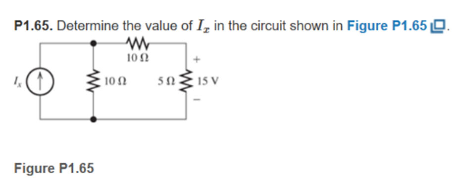 Solved P1.65. Determine the value of Iz in the circuit shown | Chegg.com