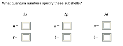 Solved What quantum numbers specify these subshells? 3d 2p | Chegg.com