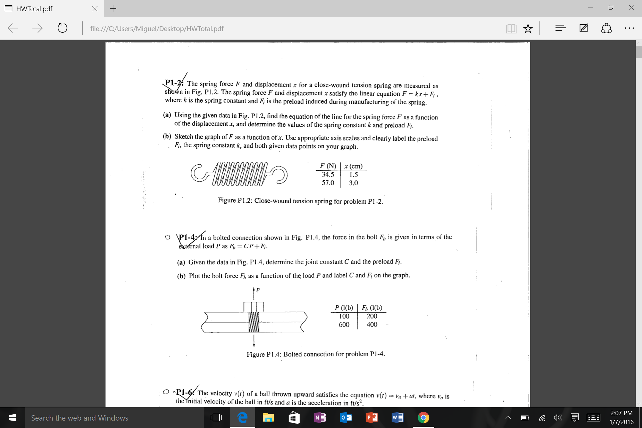 Solved The spring force F and displacement x for a | Chegg.com