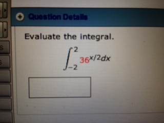 Solved Evaluate the integral 36 x / 2 dx | Chegg.com