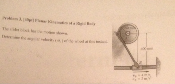 Solved: The Slider Block Has The Motion Shown. Determine T... | Chegg.com
