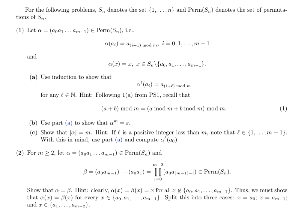 Solved For the following problems, Sn denotes the set | Chegg.com