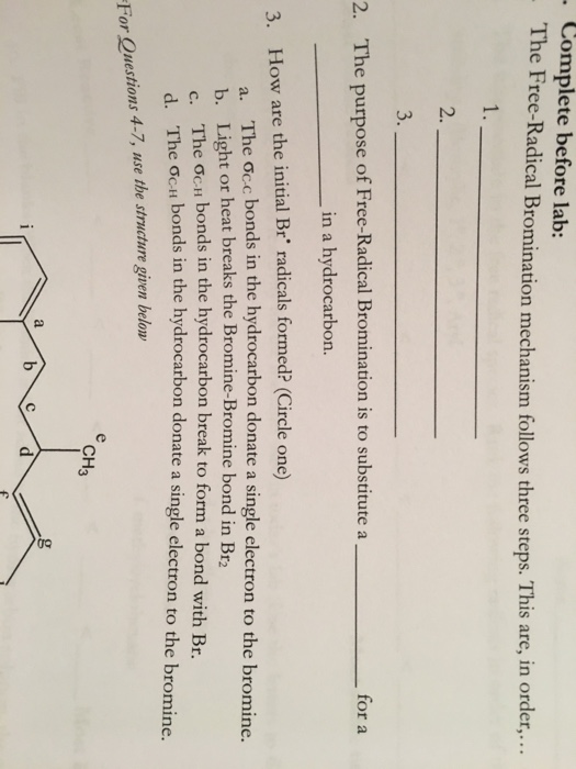 Solved The Free-Radical Bromination mechanism follows three | Chegg.com