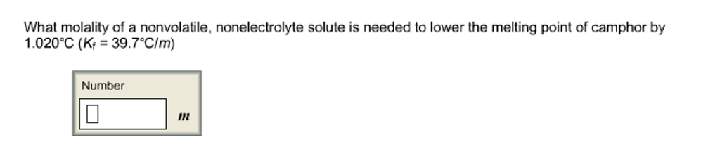 Solved What molality of a nonvolatile, nonelectrolyte solute | Chegg.com