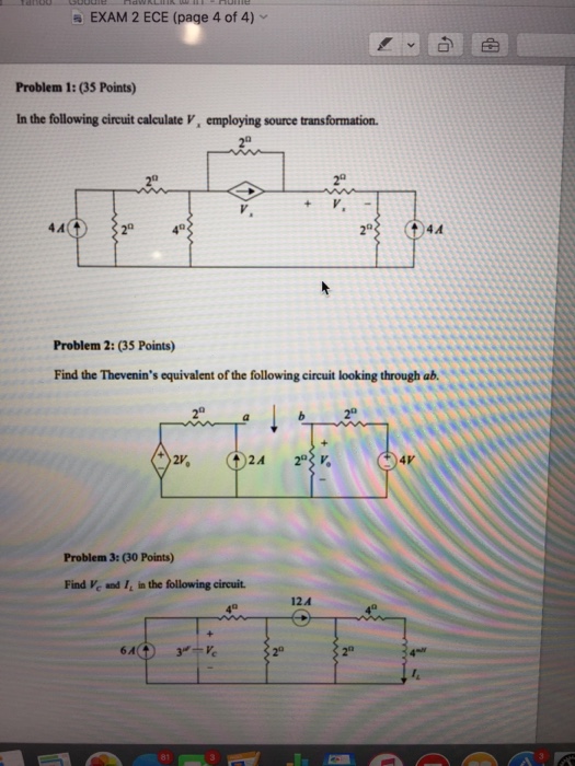 Solved In the following circuit calculate V, employing | Chegg.com