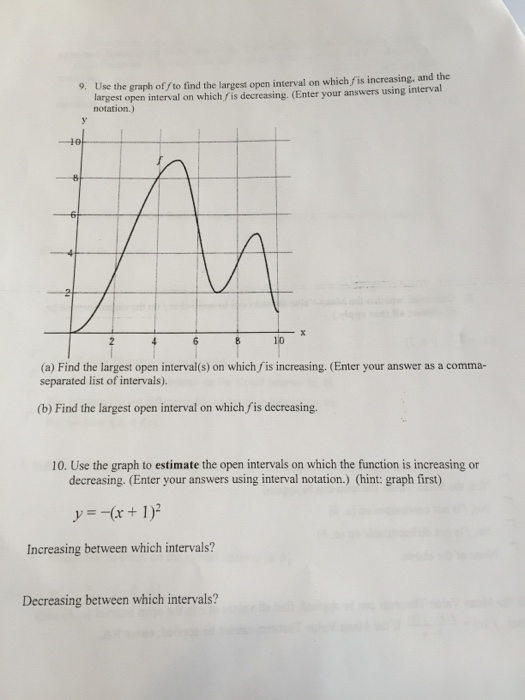Solved Use the graph of f to find the largest open interval | Chegg.com