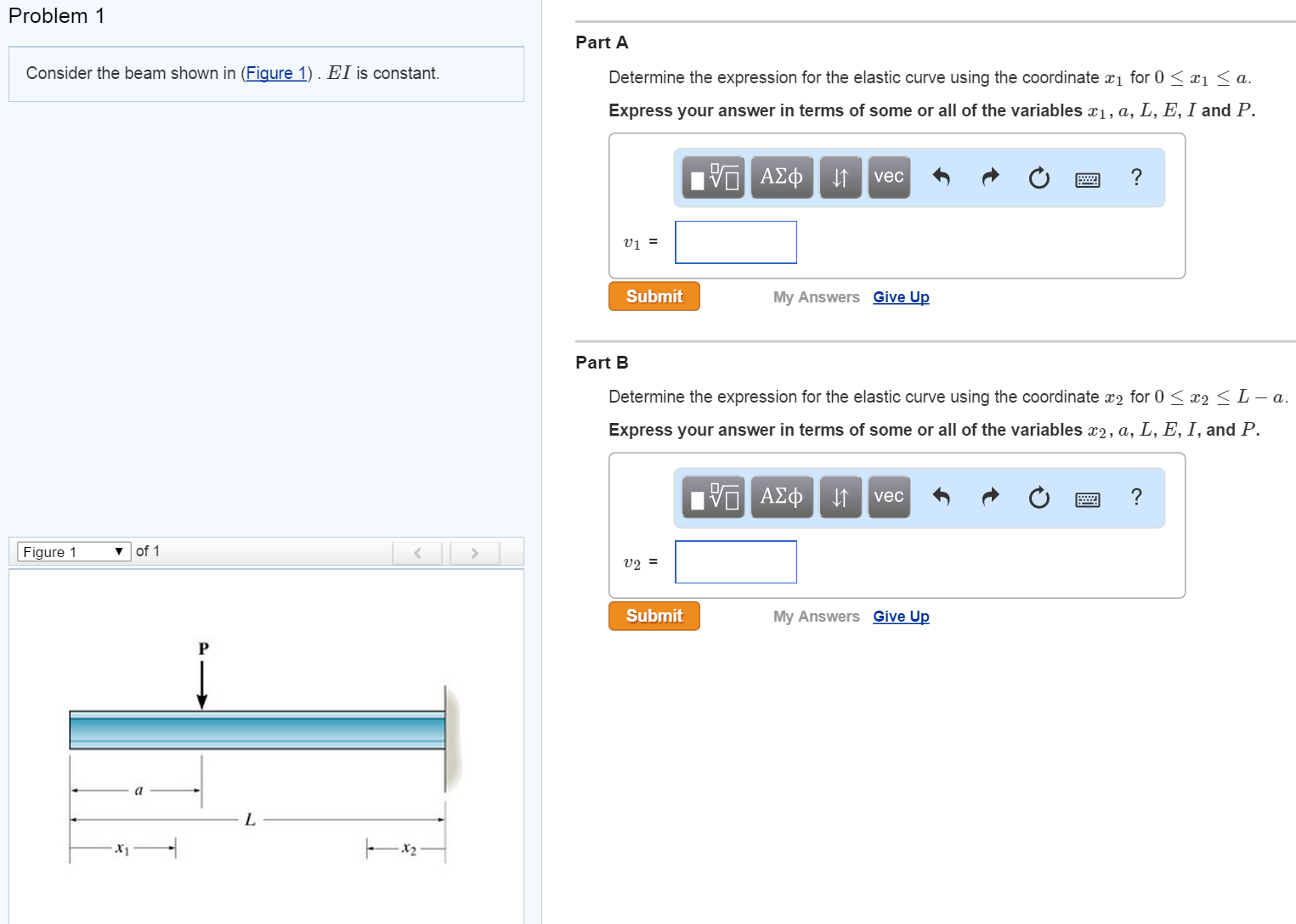 Solved Consider the beam shown in (Figure 1) . E I is | Chegg.com