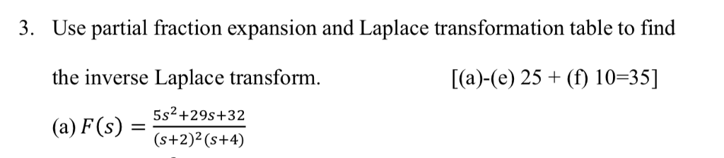 Solved 3. Use partial fraction expansion and Laplace | Chegg.com