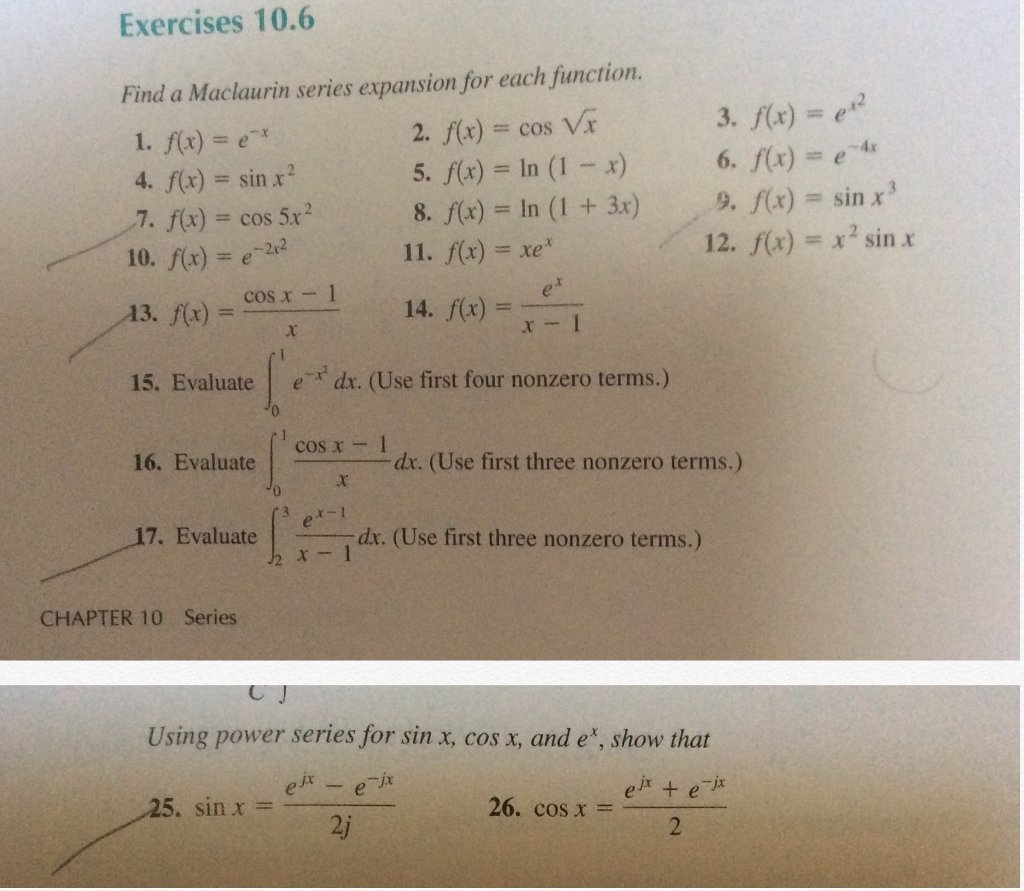 Solved Find a maclaurin series expansion for each function | Chegg.com