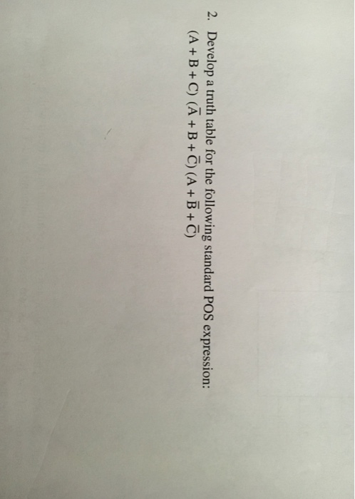 Solved Develop a truth table for the following standard POS | Chegg.com