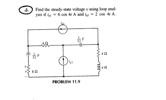 Solved Find the steady-state voltage v using loop analysis | Chegg.com