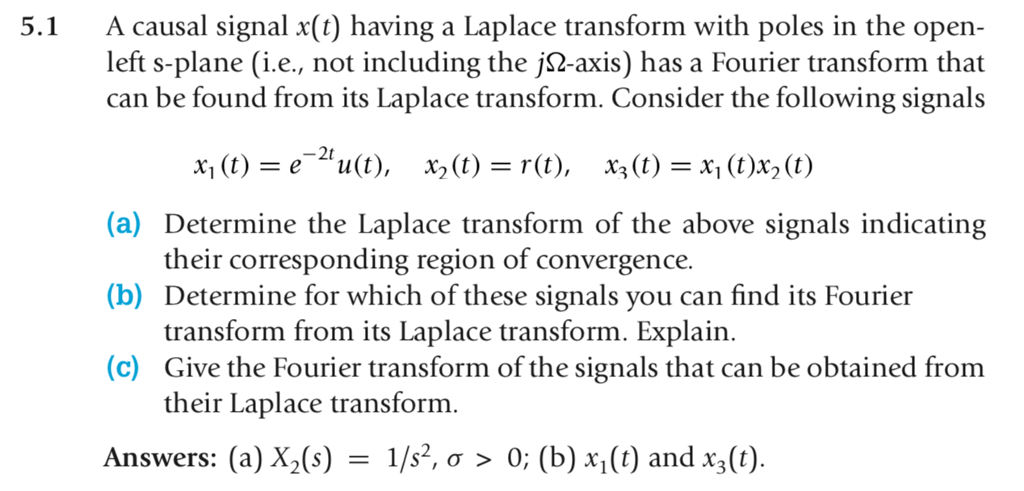 Solved A causal signal x(t) having a Laplace transform with | Chegg.com