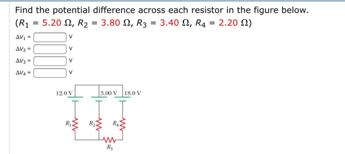 Solved Find the potential difference across each resistor in | Chegg.com