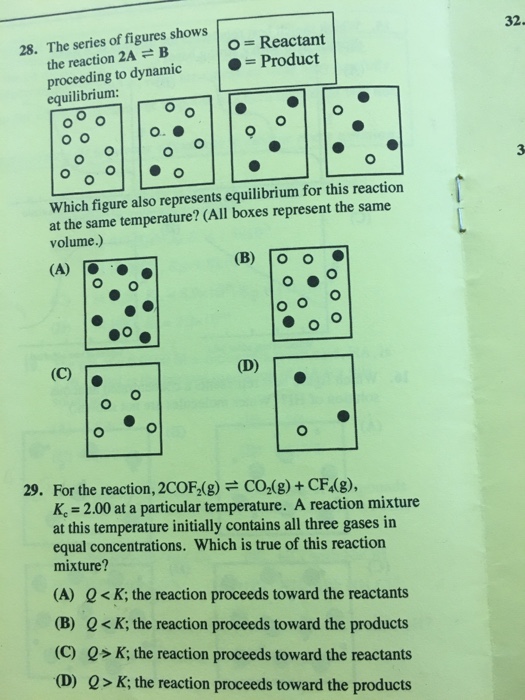 Solved The series of figures shows the reaction 2A B | Chegg.com