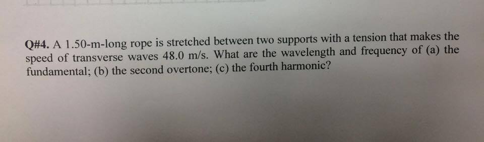 Solved A 1.50-m-long rope is stretched between two supports | Chegg.com