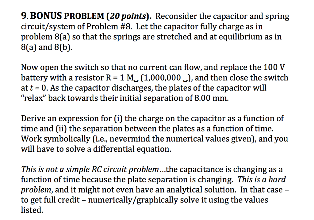 Reconsider The Capacitor And Spring Circuitsystem Of 8443