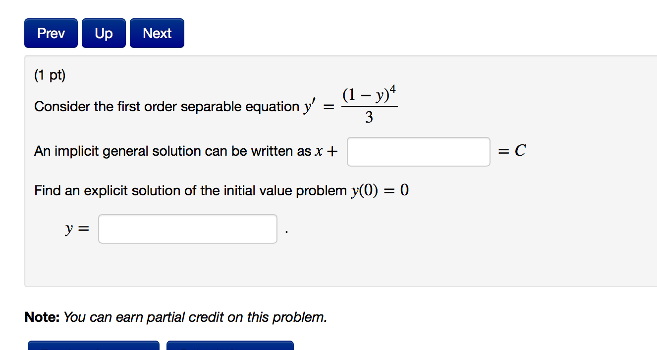 Solved Consider The First Order Separable Equation Y 1
