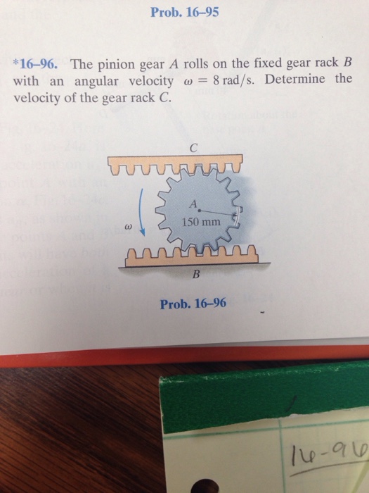 Solved The Pinion Gear A Rolls On The Fixed Gear Rack B With Chegg