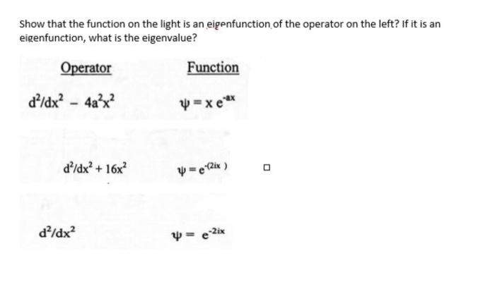 Solved Show That The Function On The Light Is An