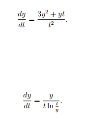 Solved Solve the following Differential Equations: dy/dt = | Chegg.com