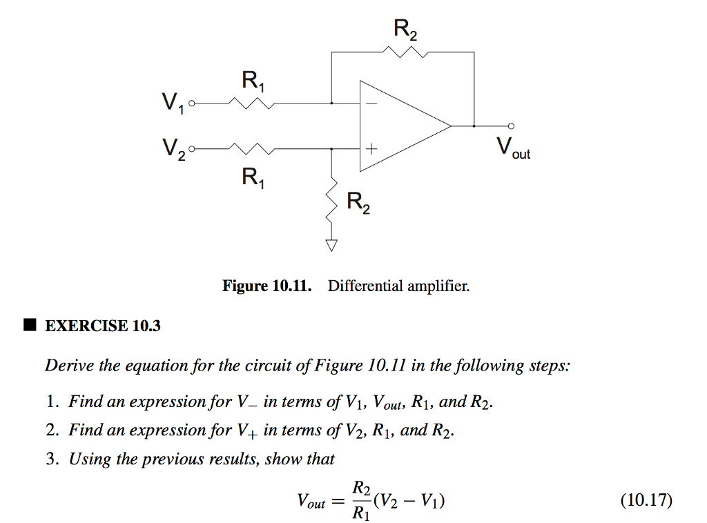 Solved R2 V. 2 out Ri 2 Figure 10.11. Differential | Chegg.com