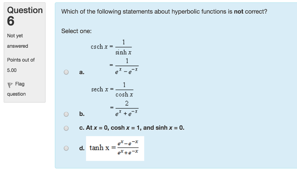 Solved Which of the following statements about hyperbolic | Chegg.com