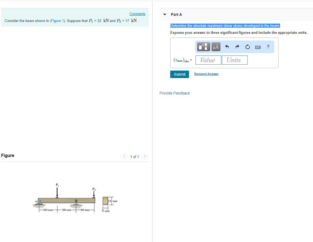 Solved Constants Part A Consider the beam shown in (Figure | Chegg.com