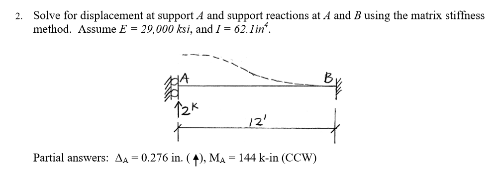 Solved Solve for displacement at support A and support | Chegg.com