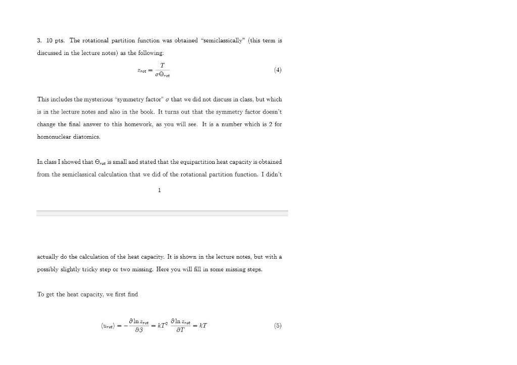 Statistical Mechanics Demonstrate/derive the | Chegg.com