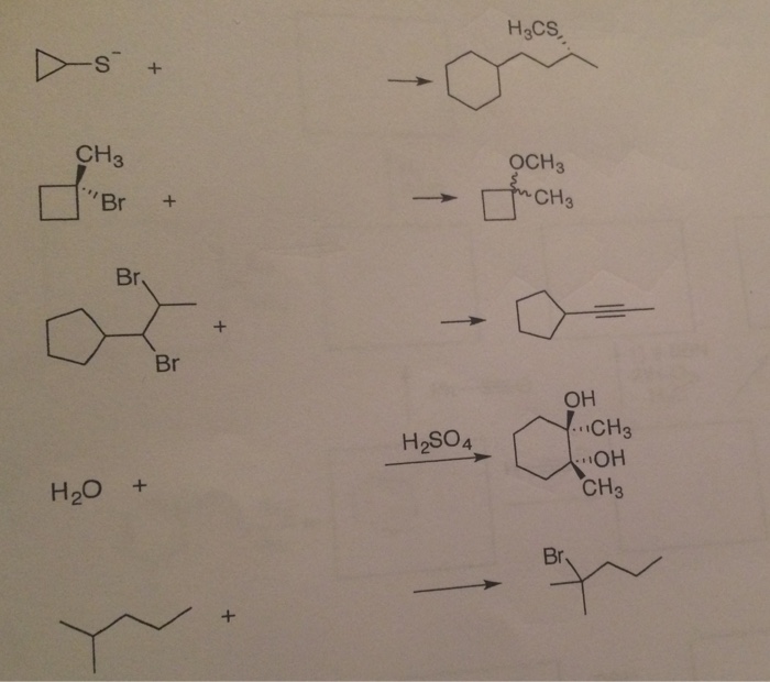 Solved H3CS S + CH3 OCH3 CH3 Br + Br Br OH OH CH3 H2O+ H2O + | Chegg.com