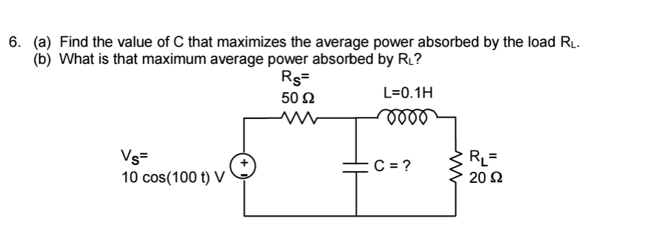 Solved Max power transfer ----- Circuit Analysis:::: can I | Chegg.com