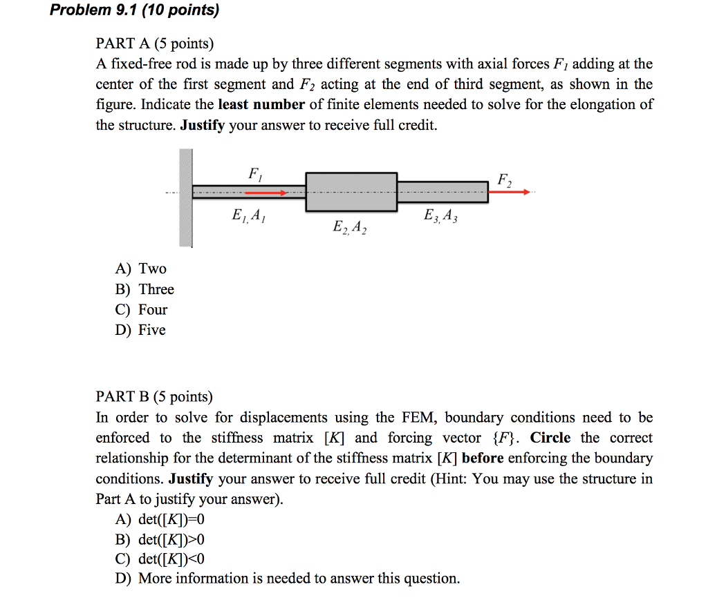Solved A fixed-free rod is made up by three different | Chegg.com